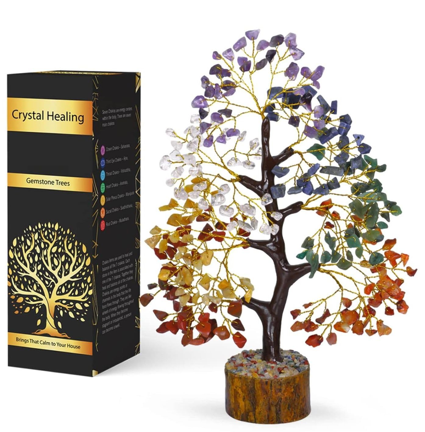 Amazon.com: NARIBABU Seven Chakra Tree - Crystal Tree for Positive ...