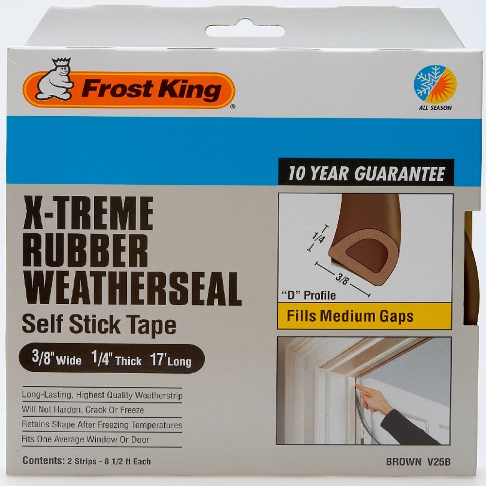 Frost King Brown EPDM Rubber Foam Weather Stripping Tape For Door and ...