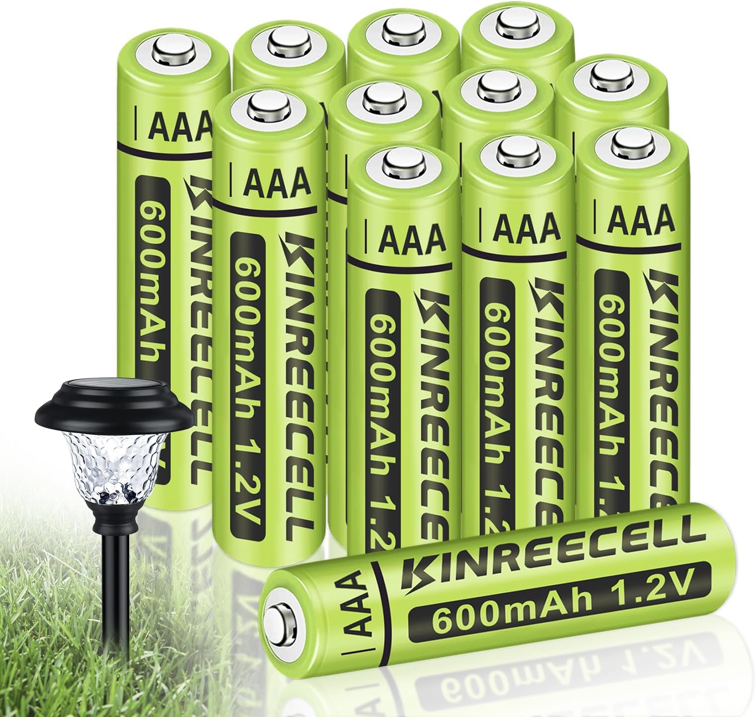 Amazon.com: 12 Packs 1.2V AAA 400mAh Ni-MH Rechargable Batteries for Garden Landscaping Solar ...