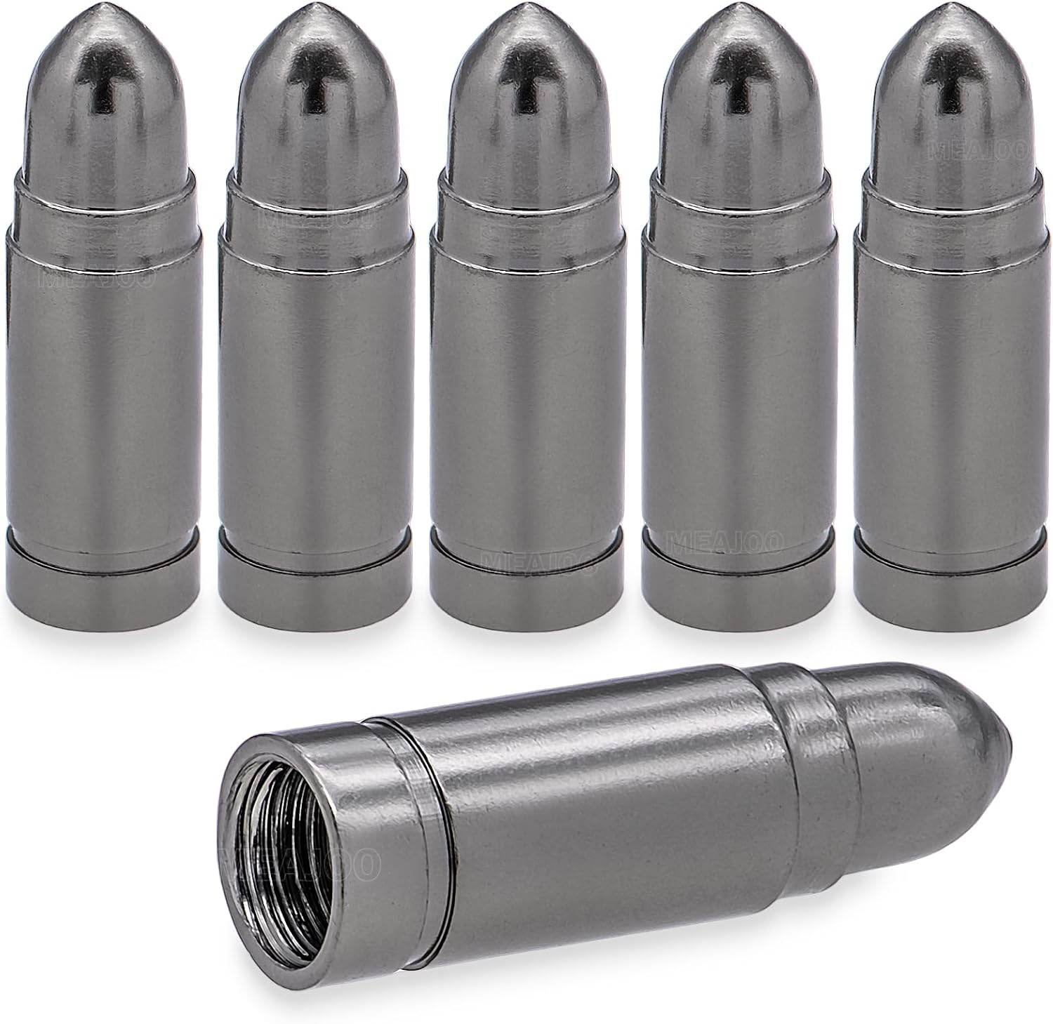 Amazon.com: MEAJOO 6PCS Bullet Tire Valve Stem Caps, Anodized Aluminum ...