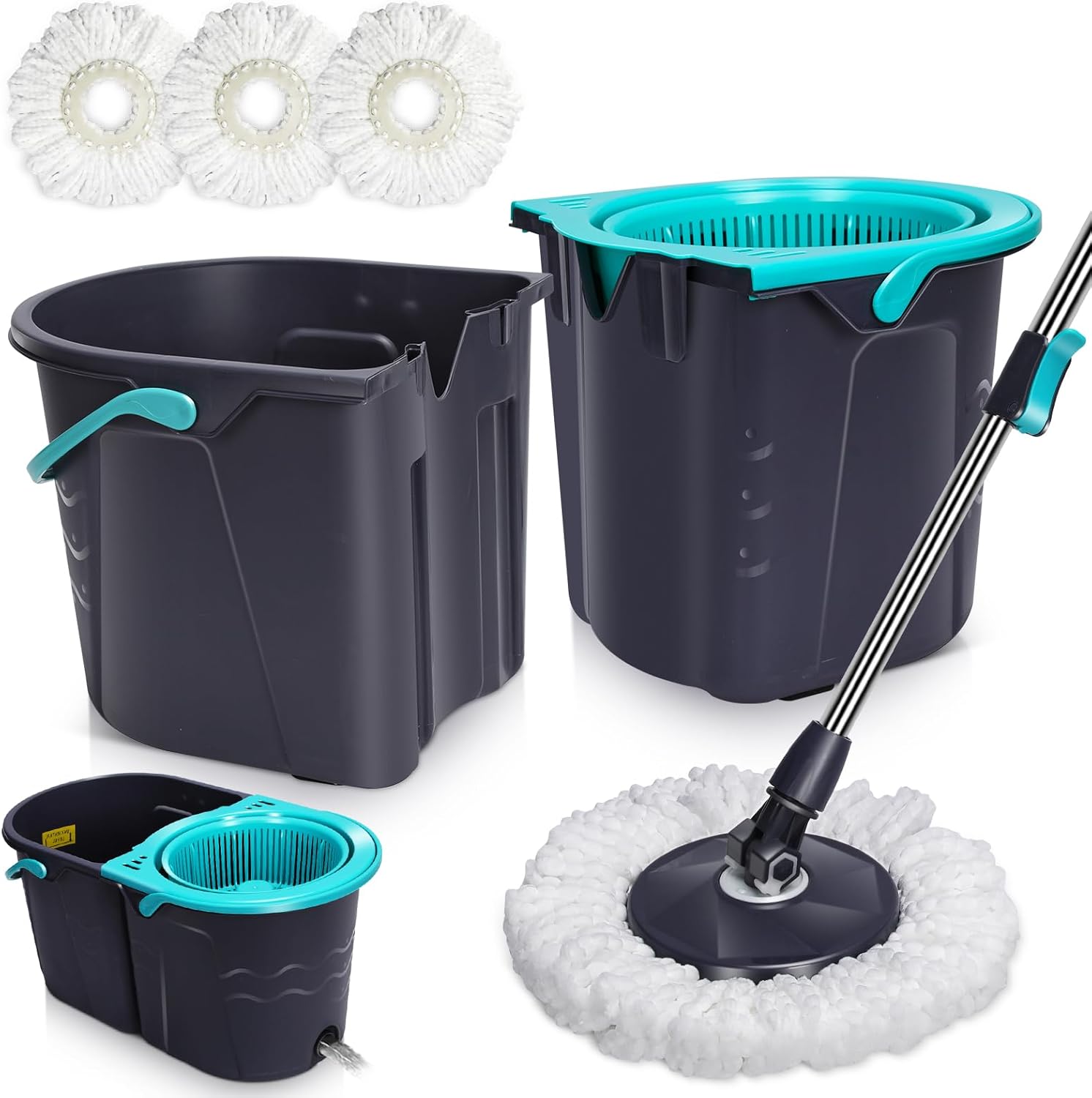 Amazon.com: MASTERTOP Mop and Bucket with Wringer Set for Home, 360 ...