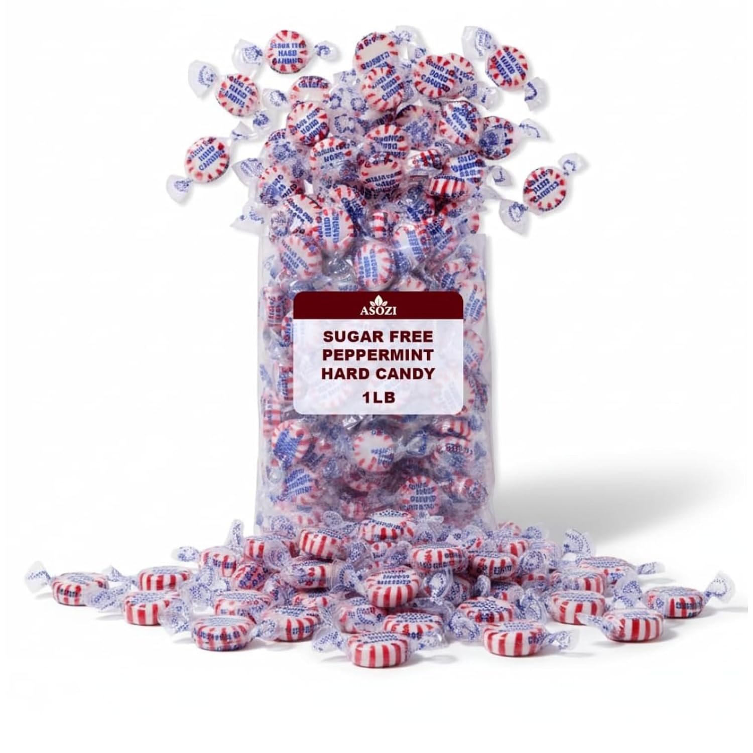 Amazon.com : Sugar Free Peppermint Hard Candy 1 LB – Guilt-Free Mint ...