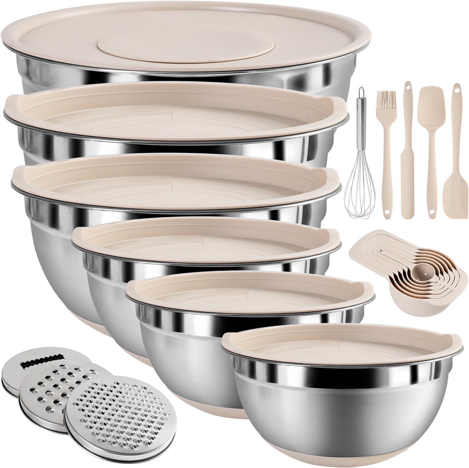 Amazon.com: Mixing Bowls with Airtight Lids Set, 26PCS Stainless Steel ...