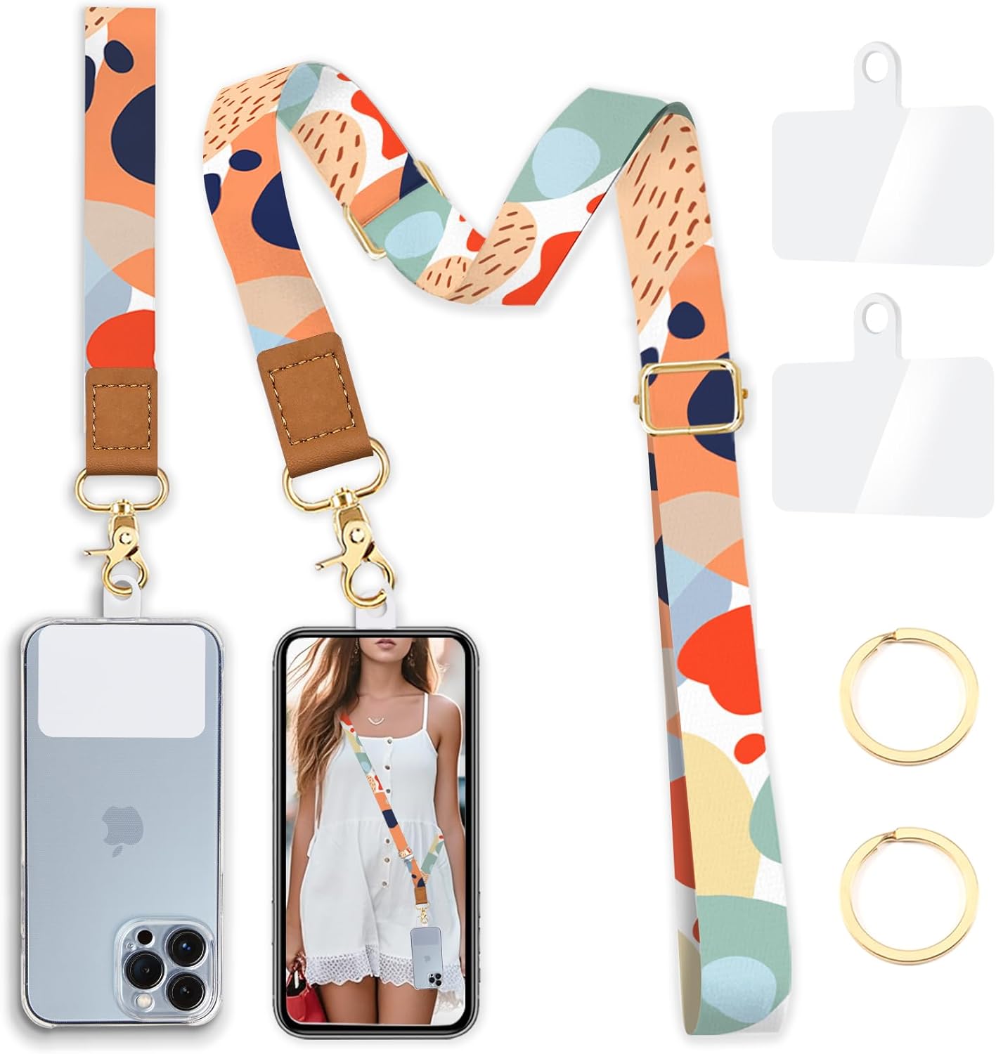 Amazon.com: Phone Lanyard Crossbody Wrist Strap, Abstract Art ...
