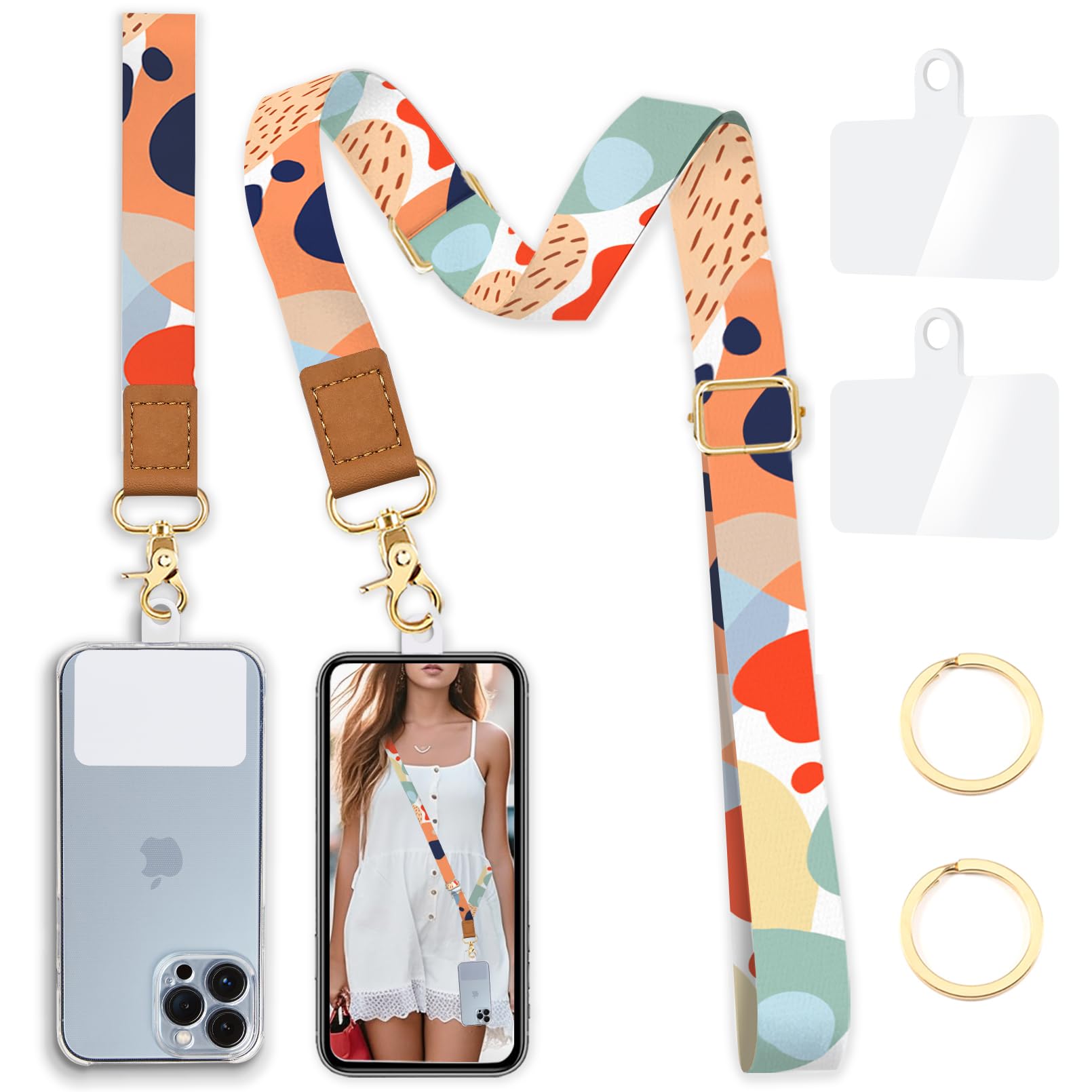 Amazon.com: Phone Lanyard Crossbody Wrist Strap, Abstract Art ...