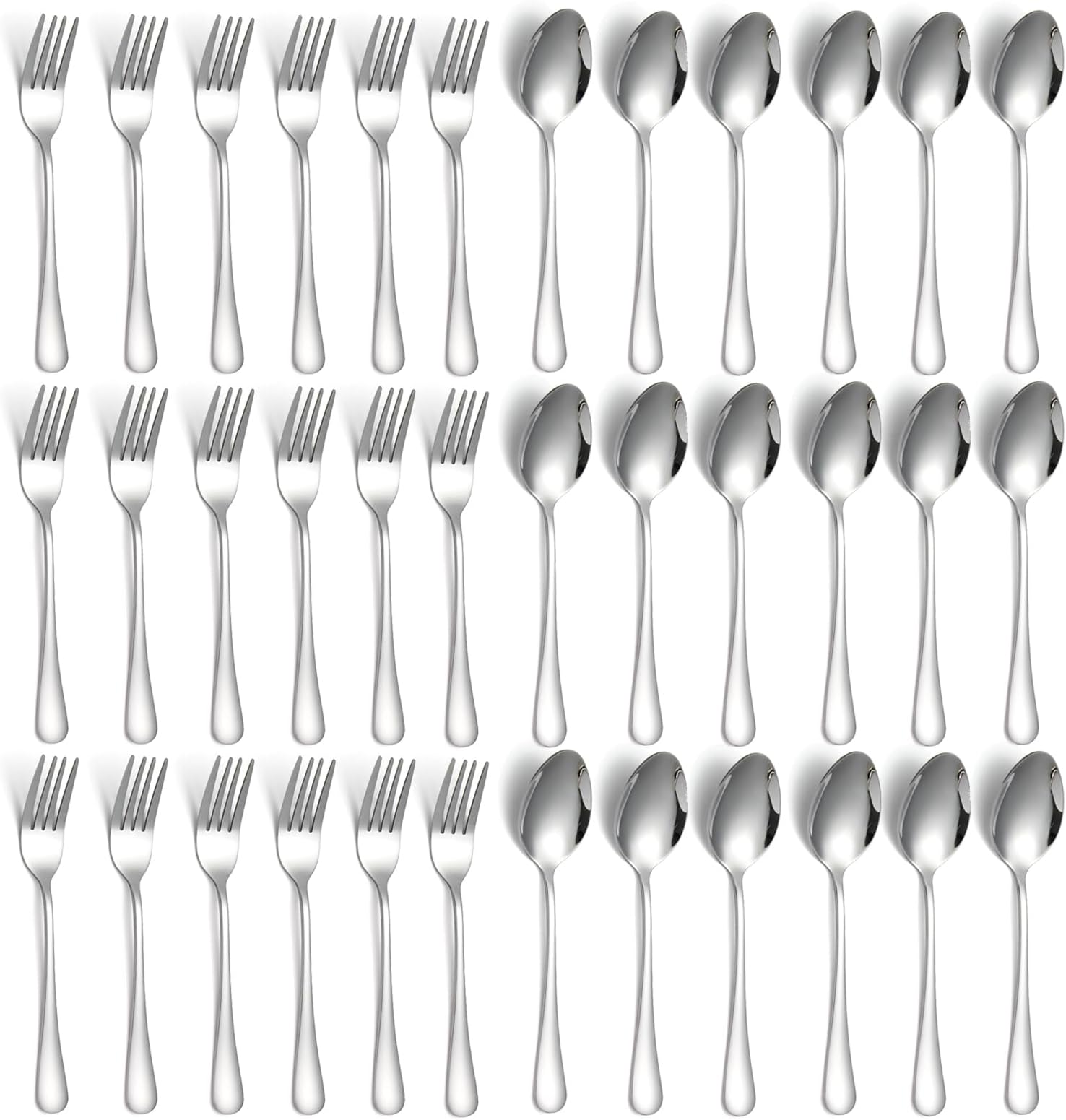 Amazon.com | BBTO 100 Pcs Forks and Spoons Silverware Set Bulk ...
