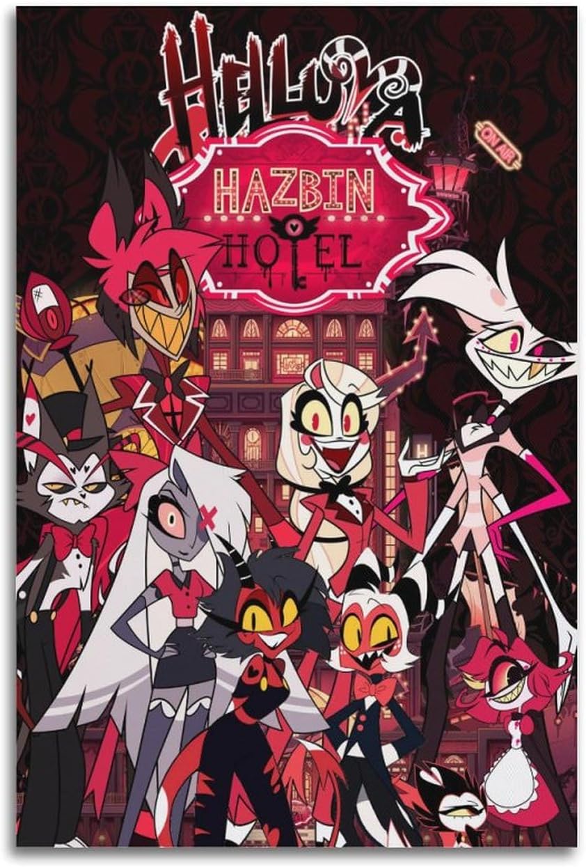 Amazon.com: Generic Hazbin Anime Hotel Poster Wall Art Decor Canvas ...