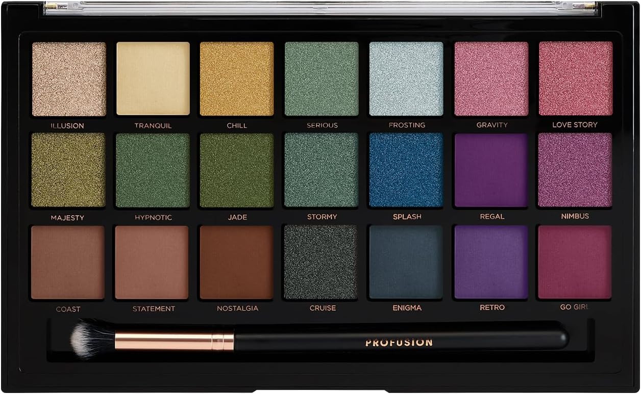 Amazon.com : Profusion Cosmetics 21 Shade Eyeshadow Palette Collection ...