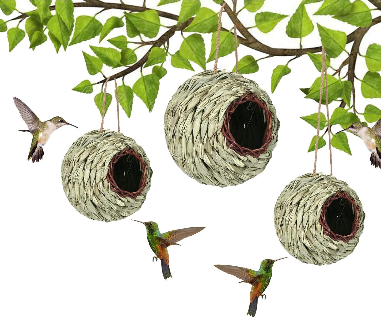 Amazon.com: 2023 Newest Hanging Hummingbird Nest House for Outside ...
