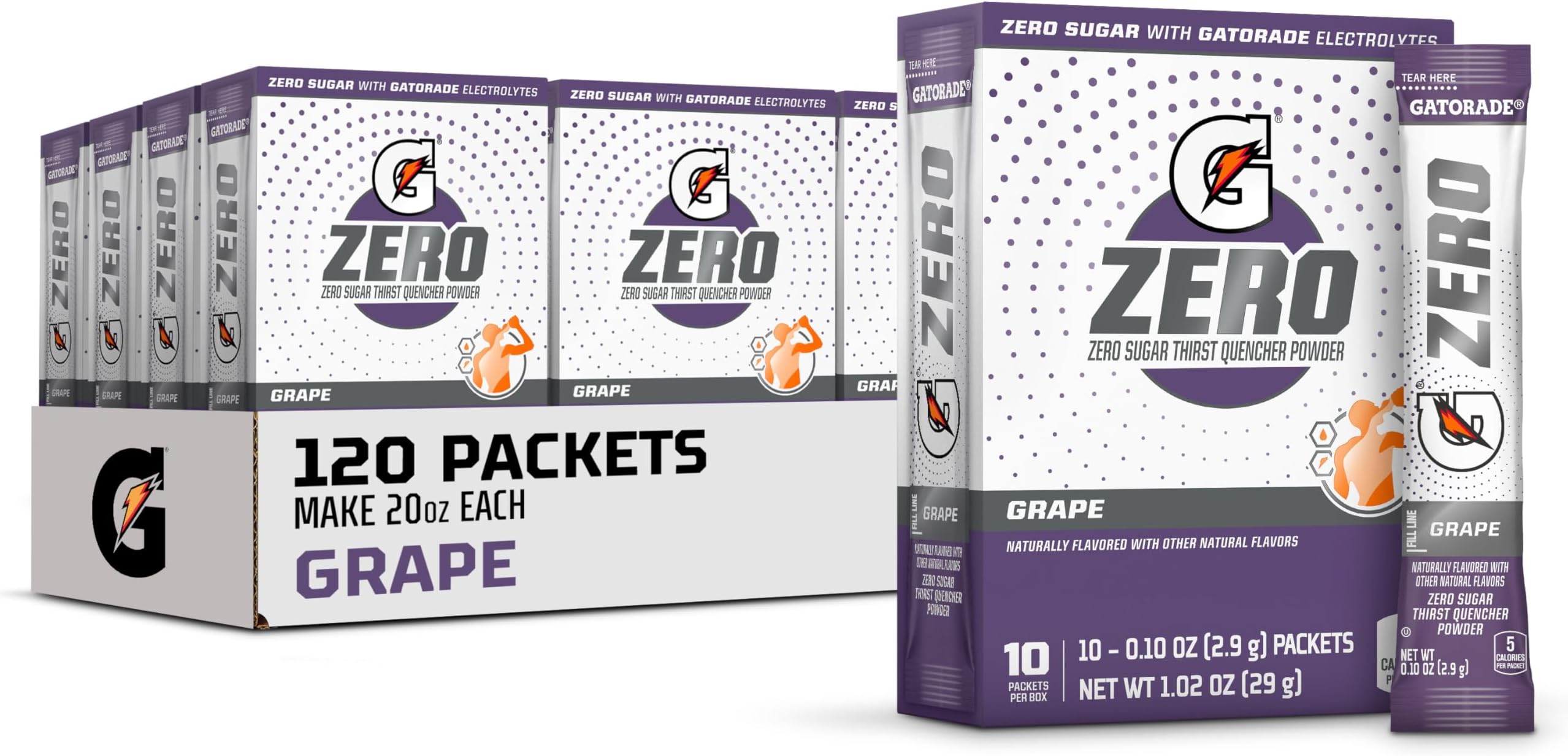 Amazon.com : Gatorade Gatorade G Zero Thirst Quencher, Grape, 12 Fl Oz ...