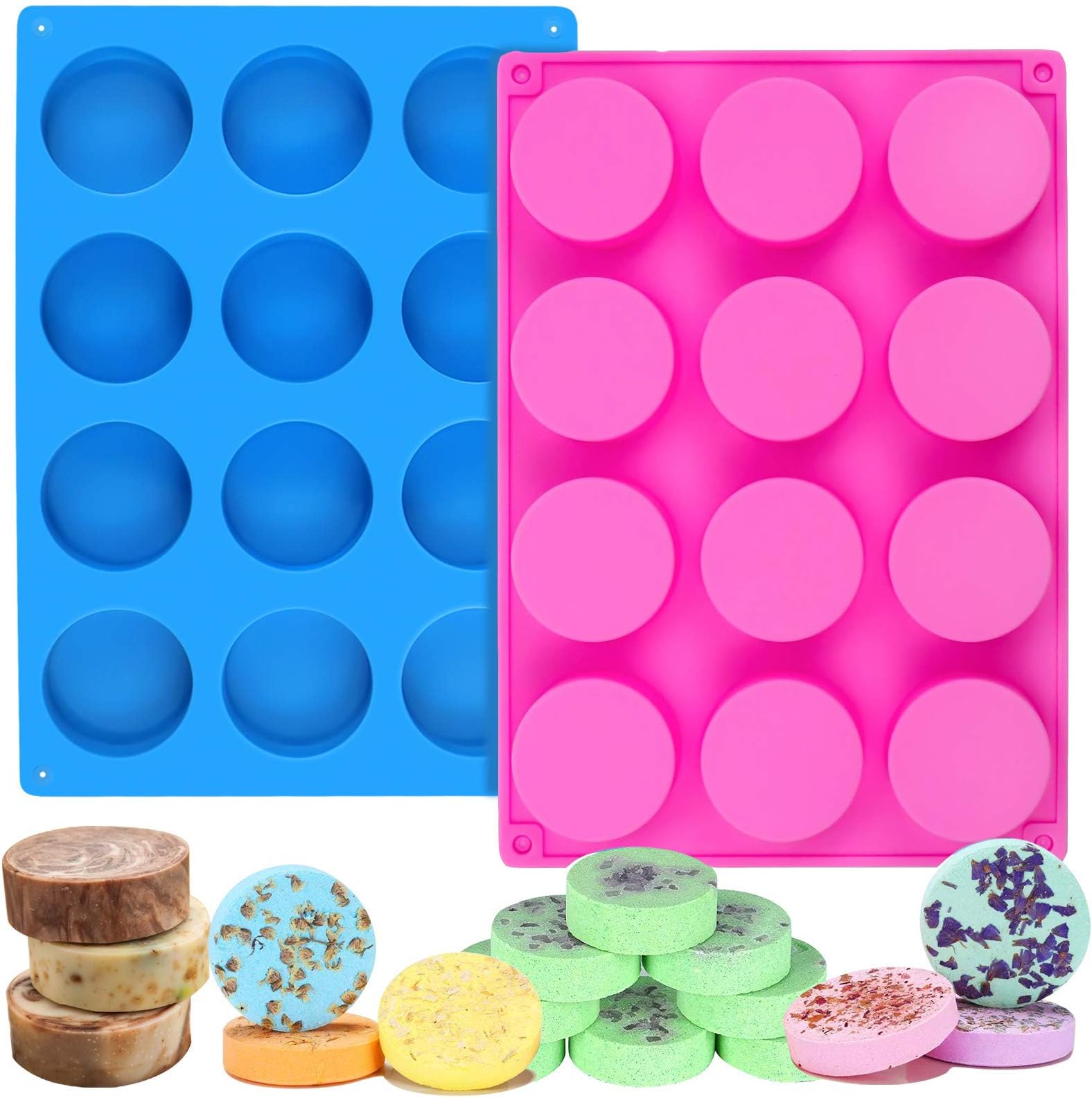 Amazon.com: 2 Pcs Oreo Chocolate Cookie Silicone Molds, 12-Cavity Round ...