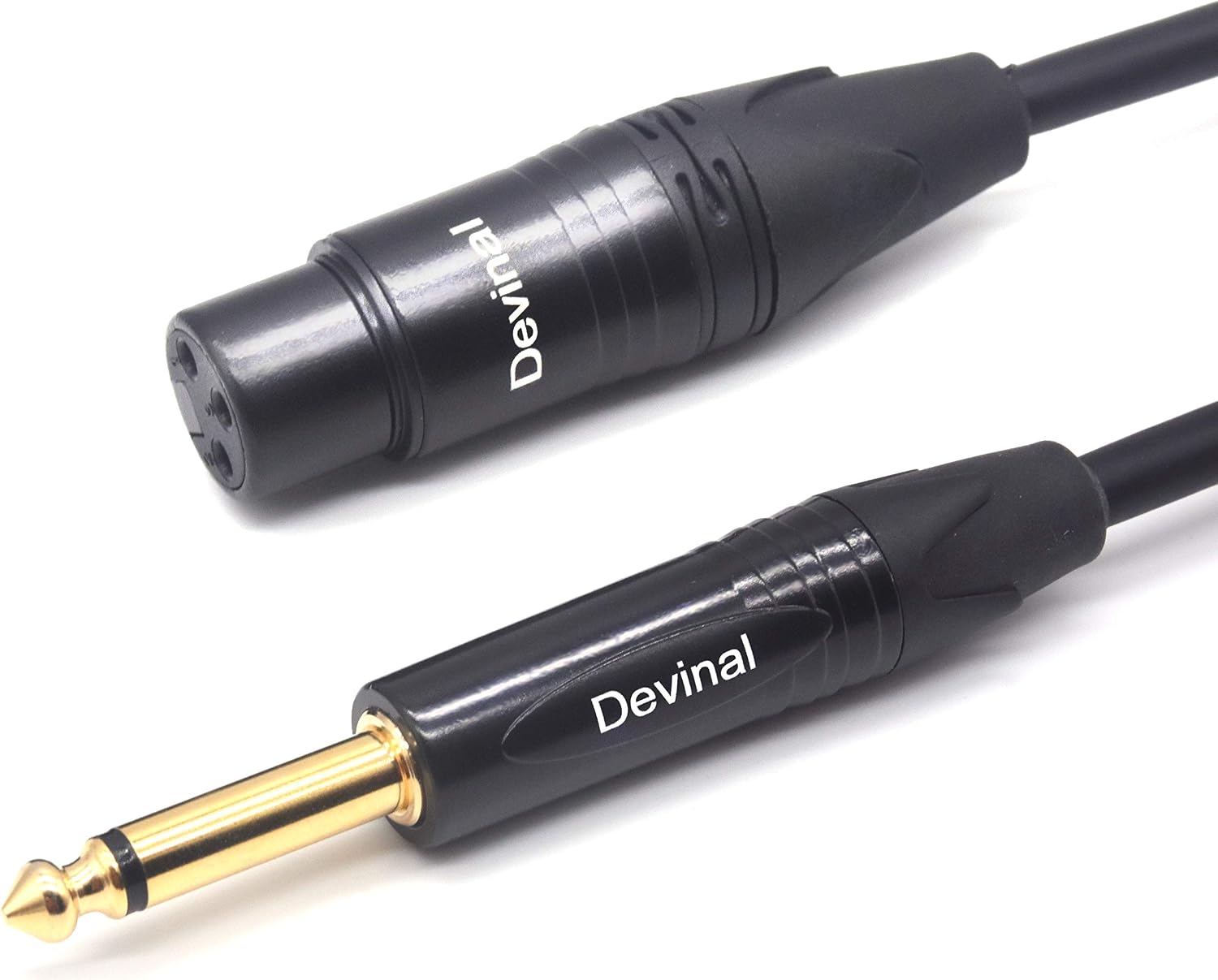 Amazon.com: Devinal XLR Female to 1/4 Mono Microphone Cable, Unbalanced ...