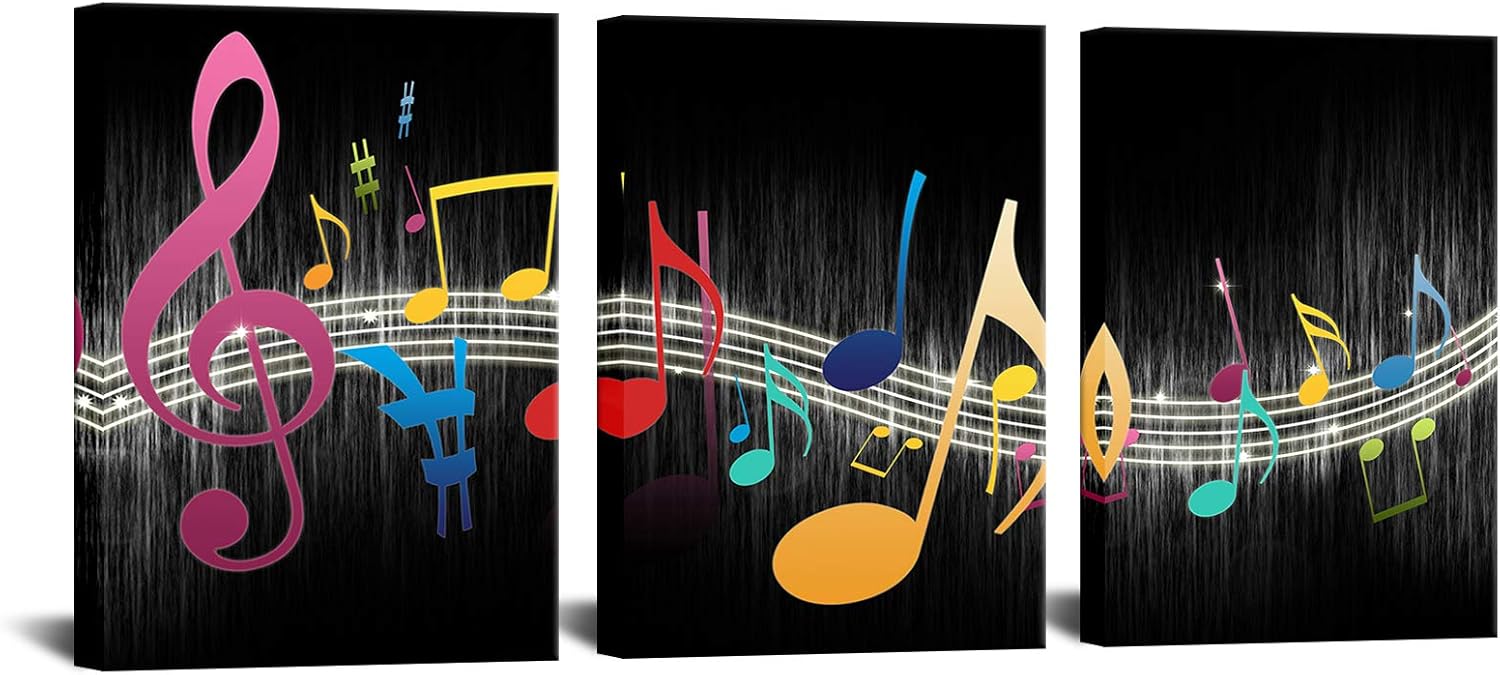 Amazon.com: Biuteawal - Music Wall Art Modern Musical Note Canvas ...