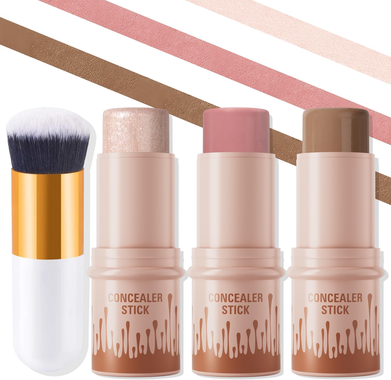 Amazon.com: 3 Pcs Contour Stick Makeup Kit, Shades with Cream Bronzer ...