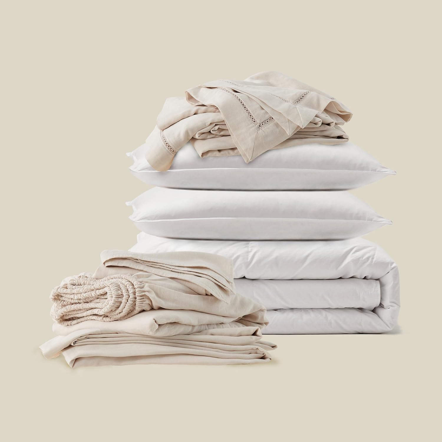 Amazon.com: Double Stitch by Bedsure Linen Lyocell Move-in Bundle, 1 ...