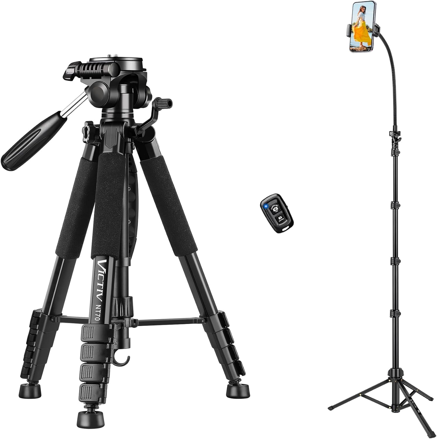 Amazon.com : Camera Tripod and Gooseneck Phone Tripod with Remote ...