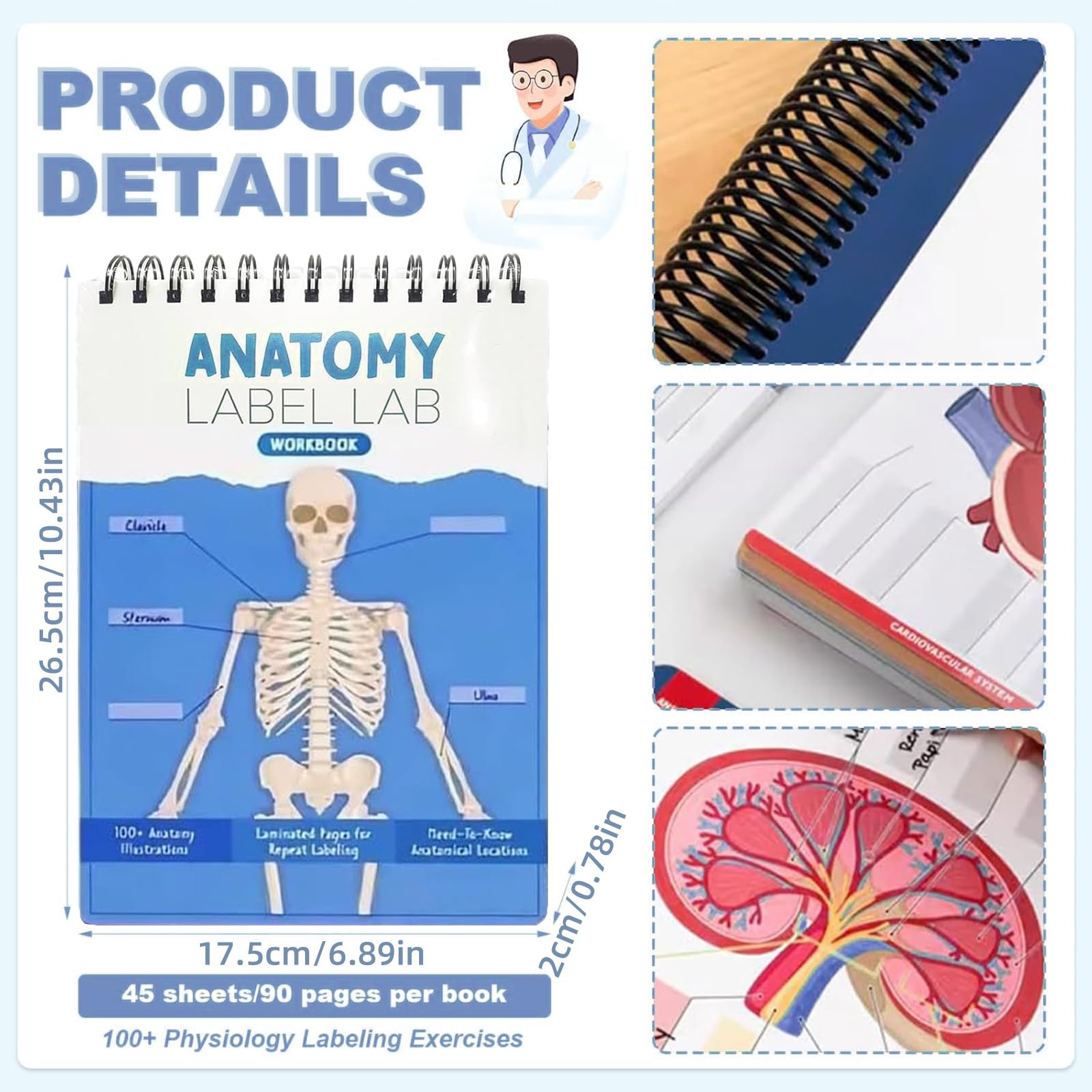 Human Anatomy Dry Erase Book Anatomy Label Lab Workbook Anatomy Terms ...