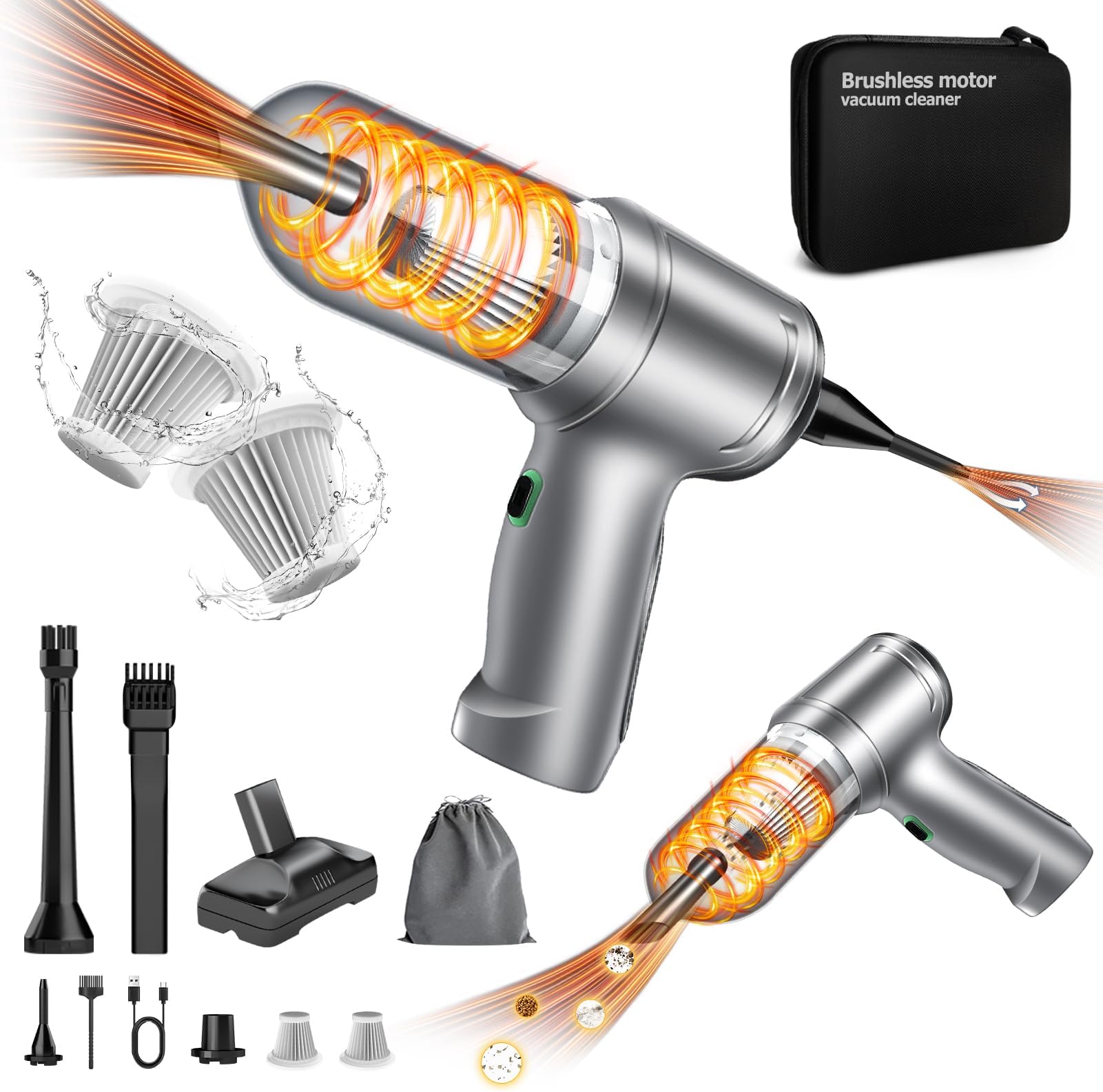 Amazon.com: KMM Handheld Car Vacuum Cleaner, 9000Pa Vacuum Cleaner and ...