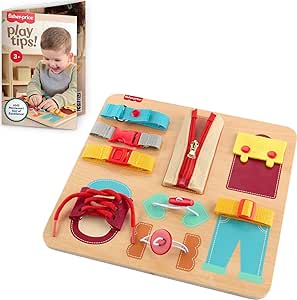 Amazon.com: Fisher-Price Wood Montessori Toy Dressing Board, Early Life ...