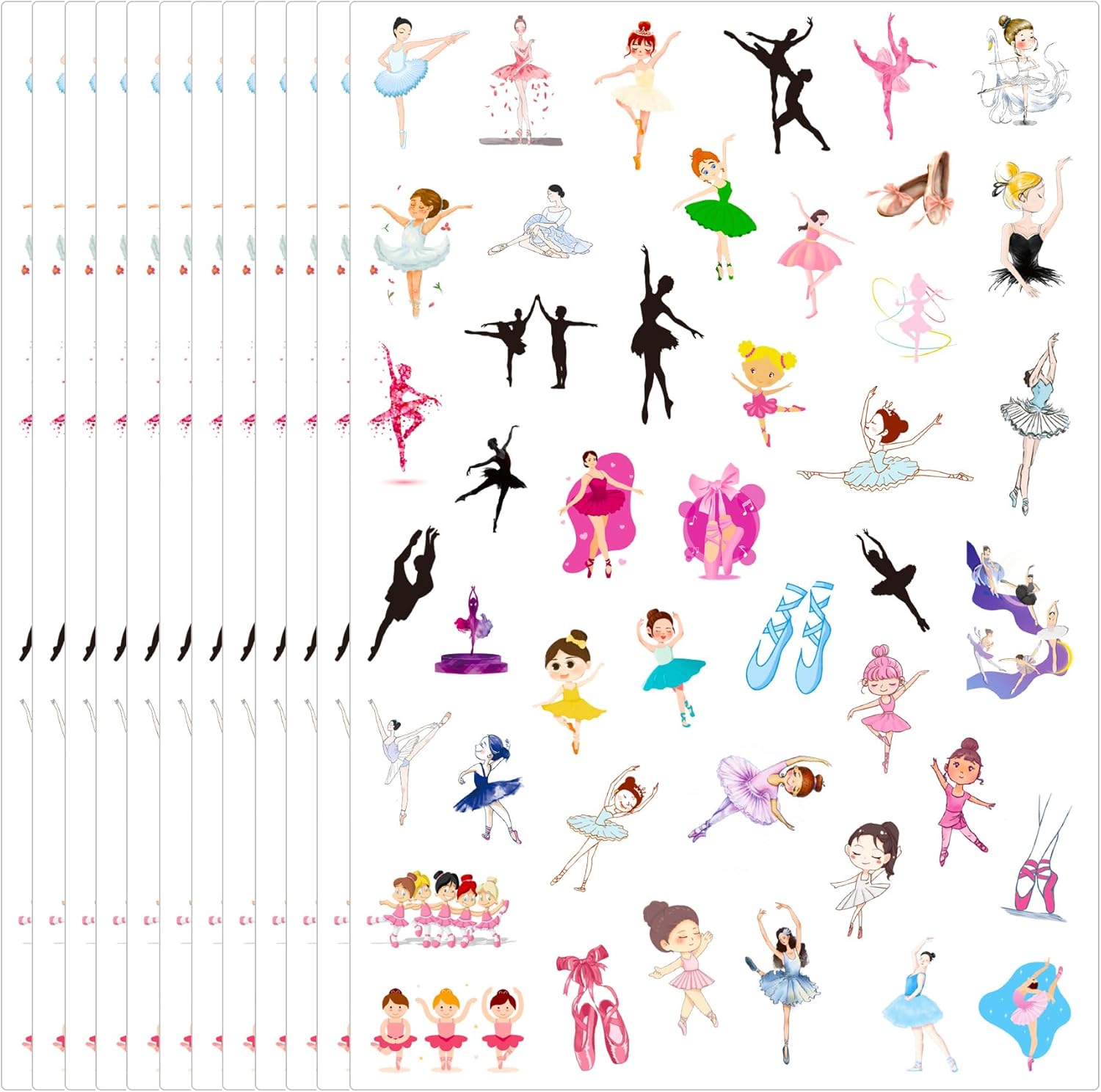 Amazon.com: BignzwUra 1000 Ballet Dance Themed Stickers Dacing Dance ...
