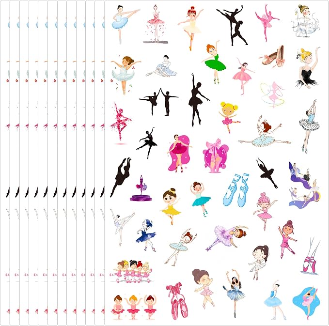 Amazon.com: BignzwUra 1000 Ballet Dance Themed Stickers Dacing Dance ...