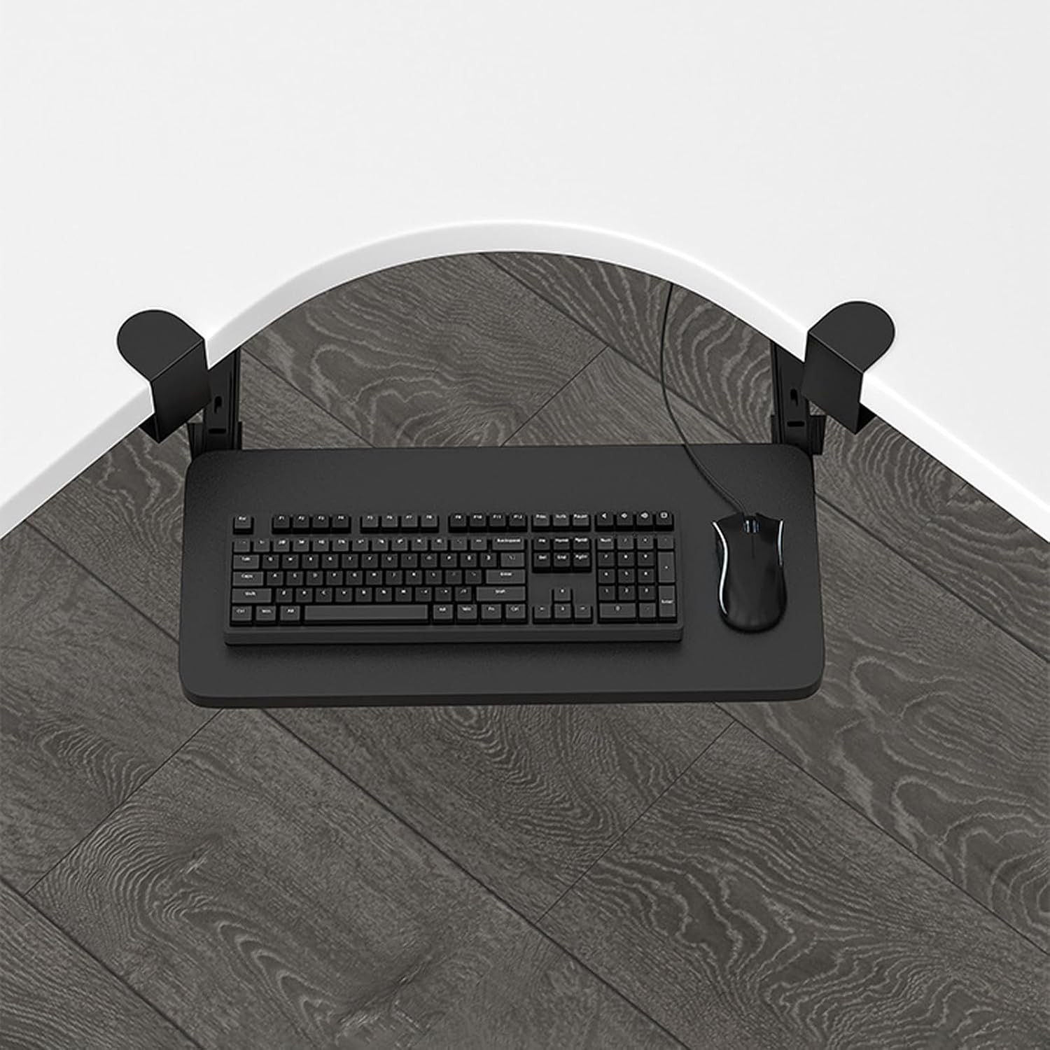 Amazon.co.jp: Keyboard Tray, Rotating Keyboard Tray, Under Desk Sliding ...