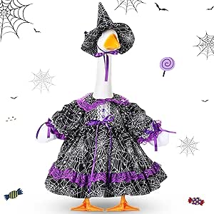 Amazon.com: SilTriangle Halloween Goose Outfit Witch Porch Goose ...
