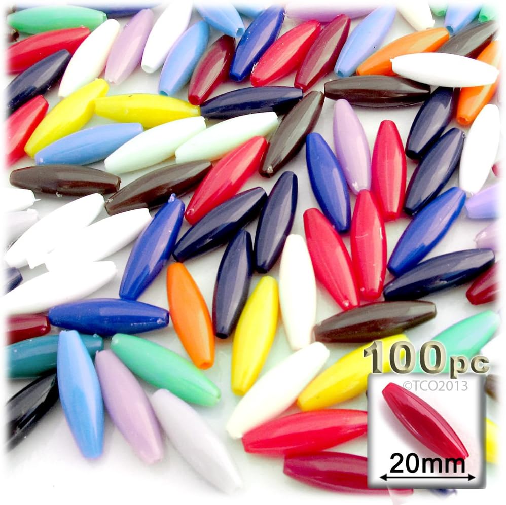 Amazon.com: The Crafts Outlet 100-Piece Plastic Opaque Spaghetti Beads ...