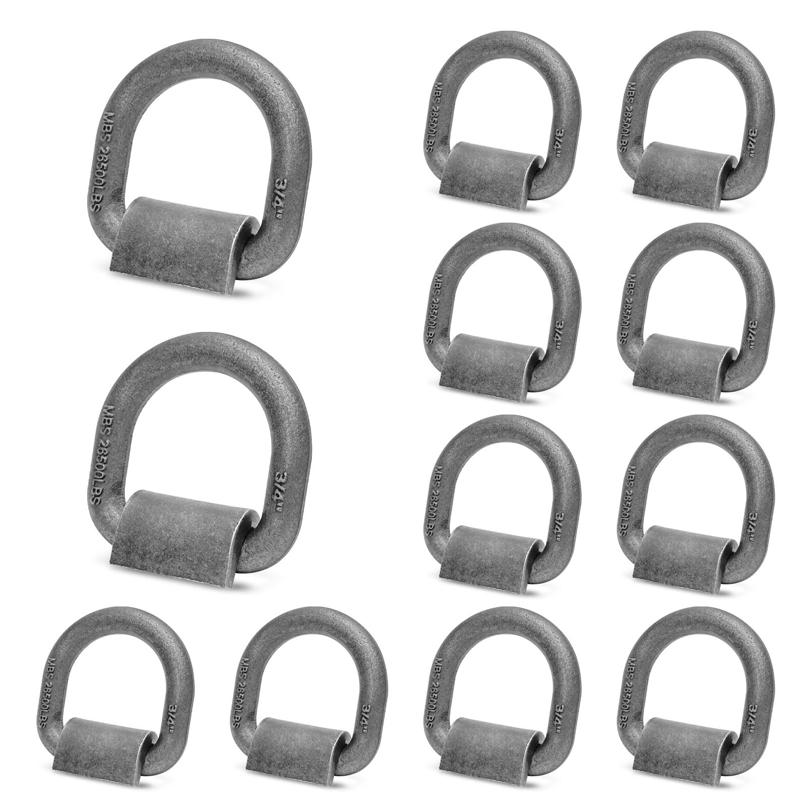 Snapklik.com : Grandroad Auto Heavy Duty Weld-On Forged D Ring, 12 Pack ...