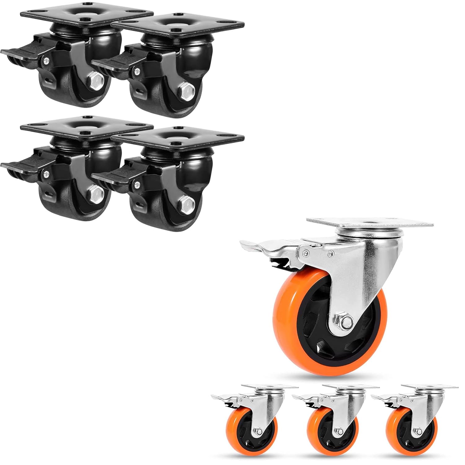 2-inch Low Gravity Center Casters and 4-inch Plate Caster Wheels ...
