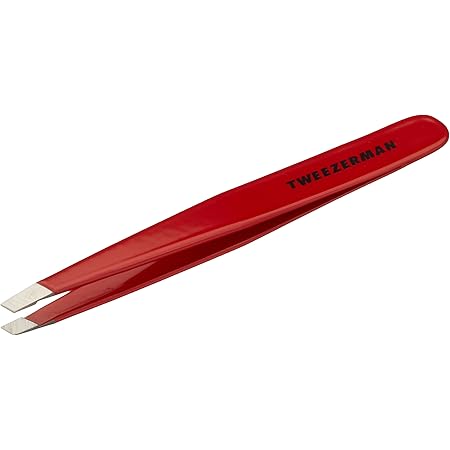 Amazon.com : Tweezerman Stainless Steel Slant Signature Red Tweezer ...