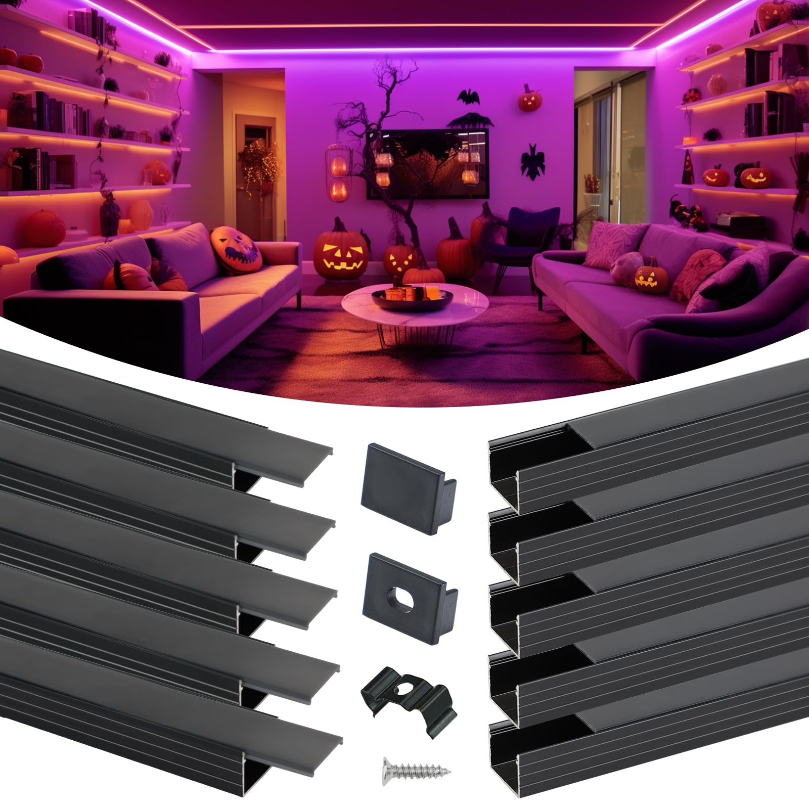 Muzata 10Pack 3.3FT/1M Plus-Size LED Channel System for Waterproof LED ...