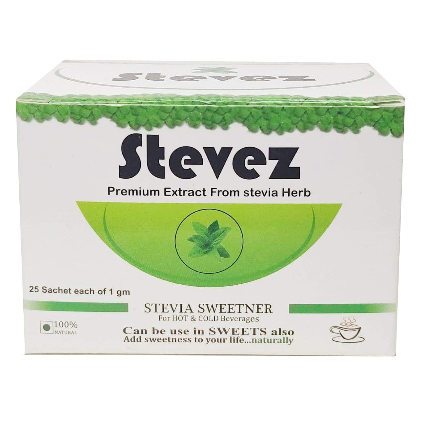 Stevez Stevia Sachet | Sugar Free Powder - 75 Sachets x 1 Gm | Extract ...