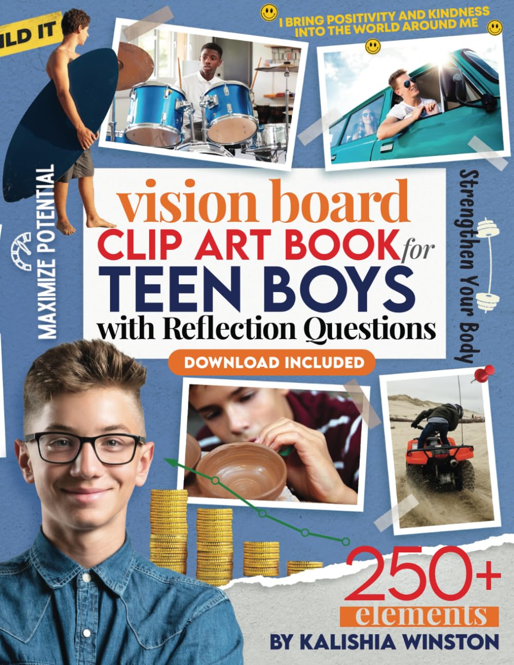 Vision Board Clip Art Book for Teen Boys: 250+ Inspiring Images ...
