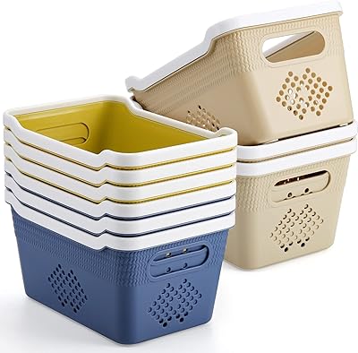 Cadineer 12-pack Mini Plastic Tray Basket, White Storage Baskets Tray ...