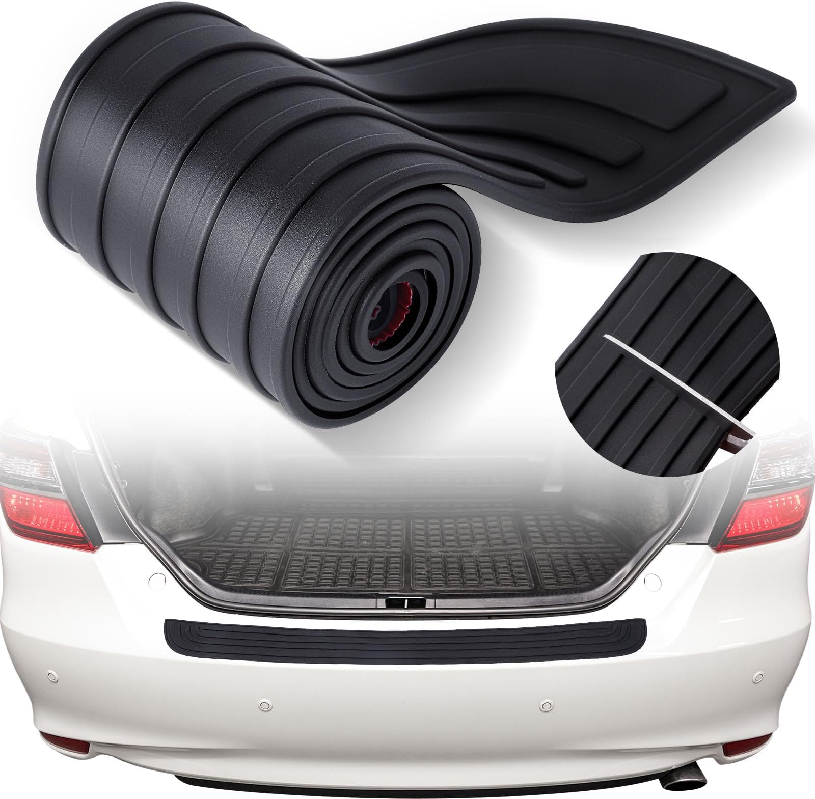 Amazon.com: 35.4"X2.7"Auto Rear Bumper Protector Cover, Auto Scratch ...