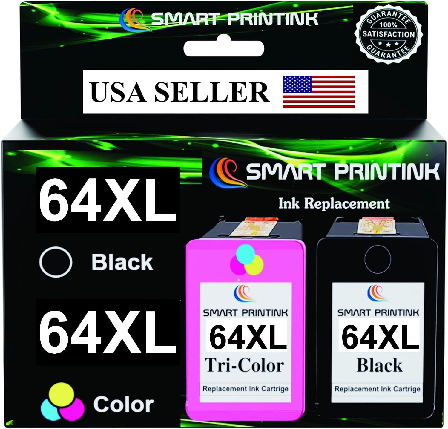 Amazon.com: Smart Printink Ink Cartridge Remanufactured for HP 64 XL ...