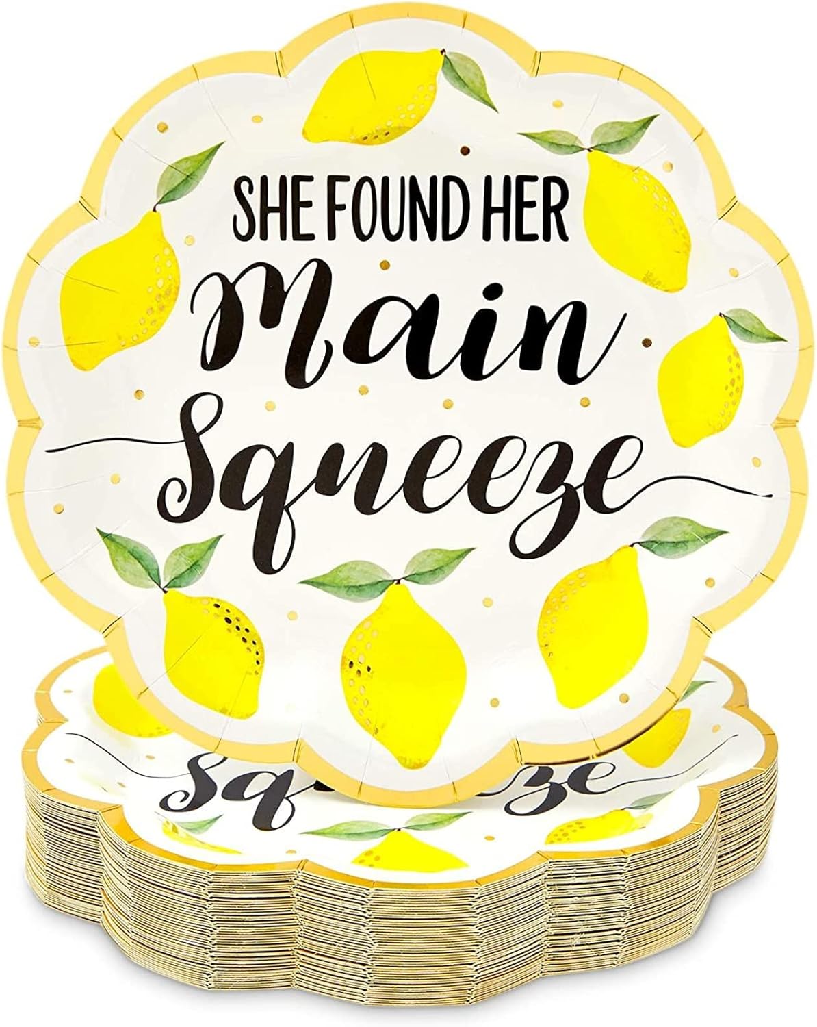 Amazon.com: Lemon Party Plates, She Found Her Main Squeeze (9 In, 48 ...