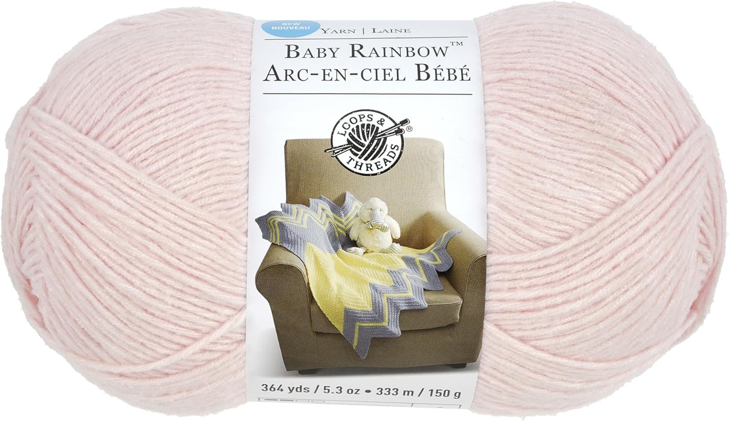 Amazon.com: Baby Rainbow Yarn by Loops & Threads - Yarn for Knitting ...