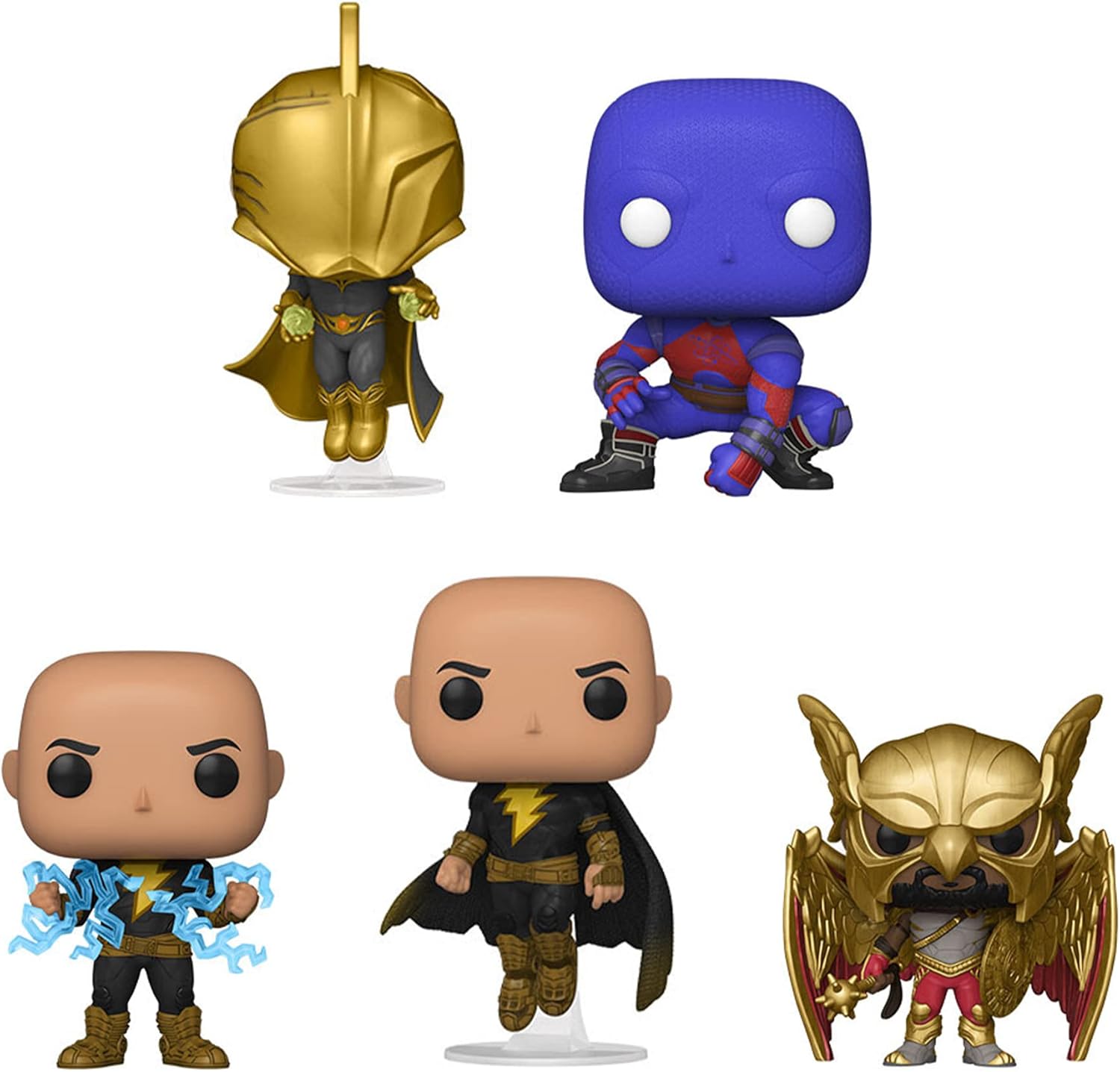 Funko Pop! Black Adam - Set of 5 - Black Adam, Atom Smasher, Cyclone ...
