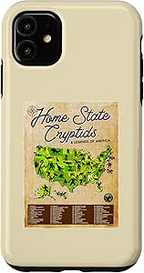 Amazon.com: iPhone 11 Home State Cryptids & Legends of America Cryptozoology Map Case : Cell ...
