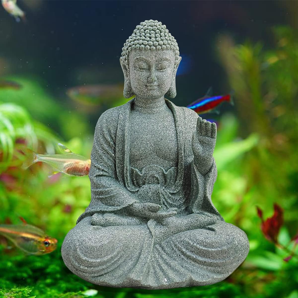 Amazon.com: livelyfish Fish Tank Buddha Statue Handmade Japanese ...
