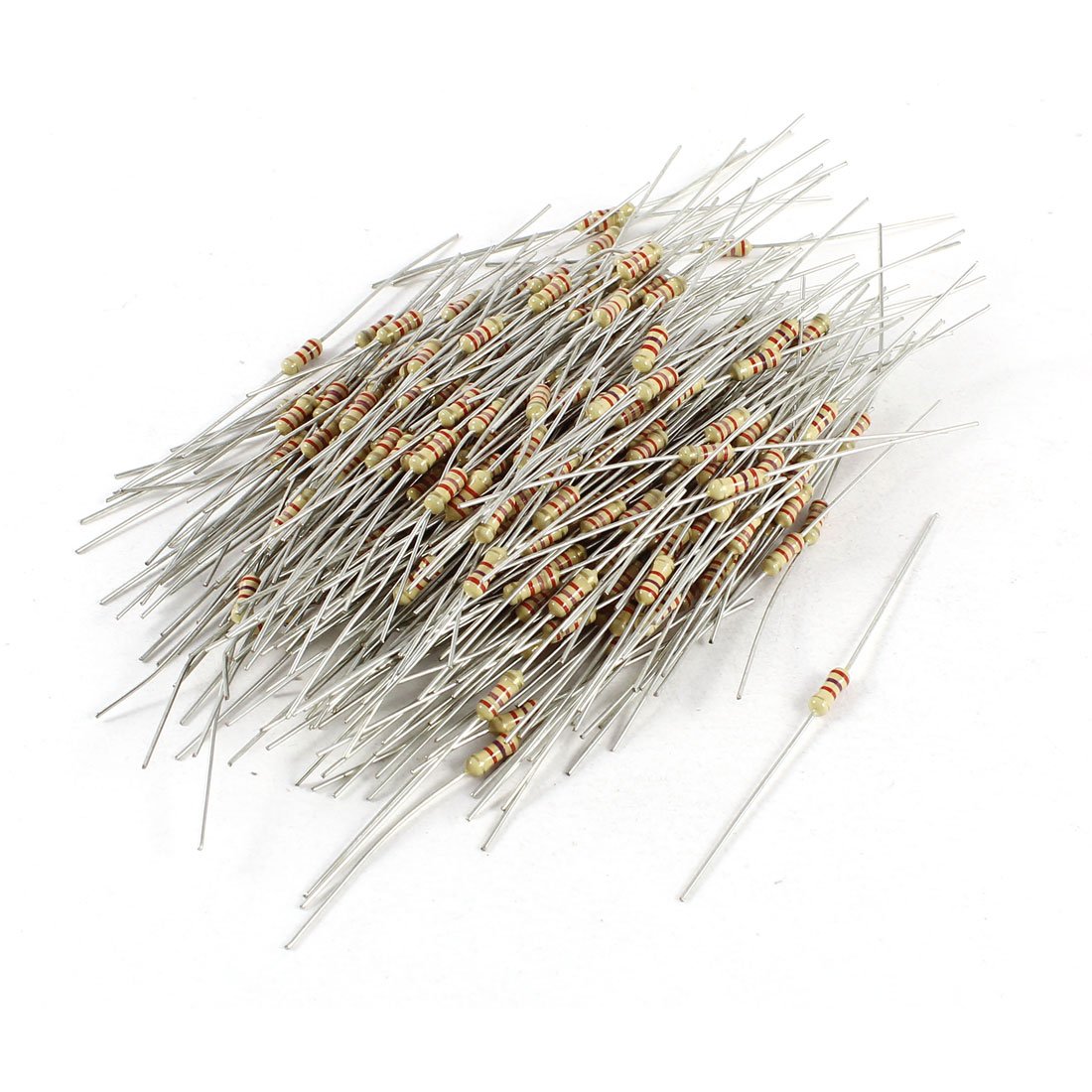 300 Pcs Passive Components axia-l Lead 2.7K Ohm 1/4W 5% Tolerence ...