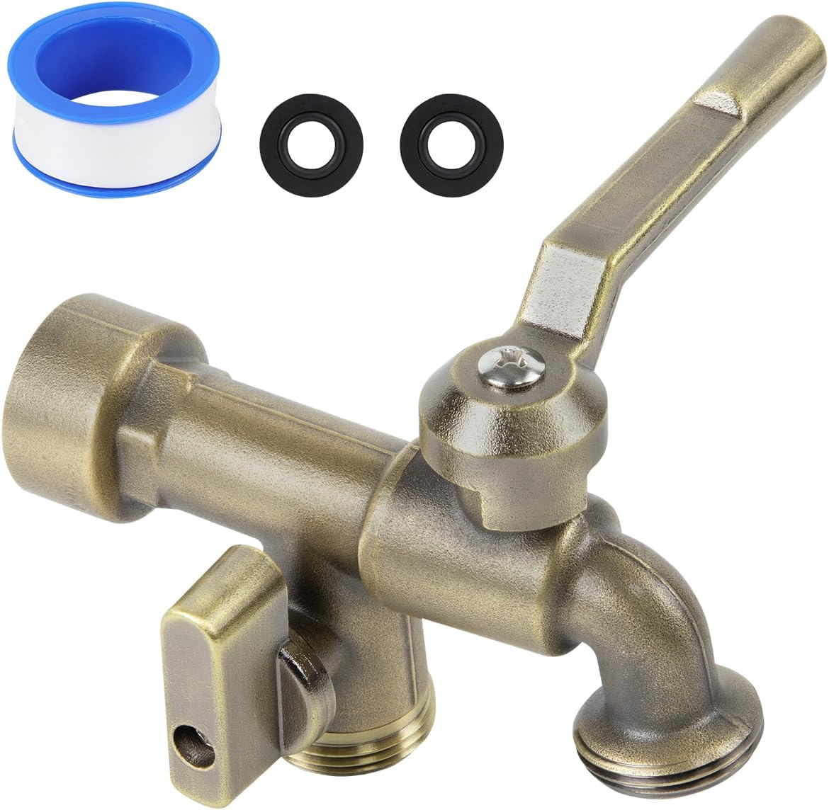 Amazon.com: Outdoor Faucet Double Taps Water Faucet Frost-Proof Outside ...