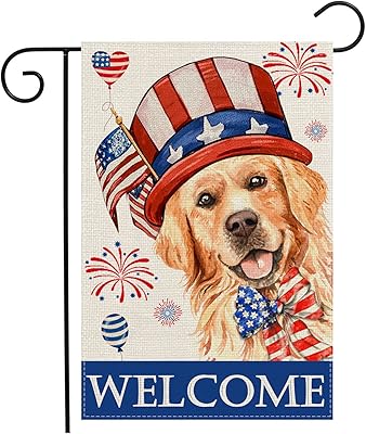 Amazon.com: Canple 4th of July Patriotic Garden Flag, Welcome Summer ...