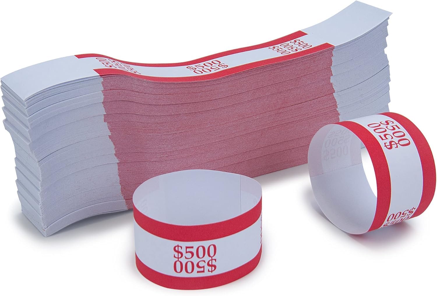 Amazon.com : L LIKED Pack of 500 Currency Band Self Sealing Currency ...