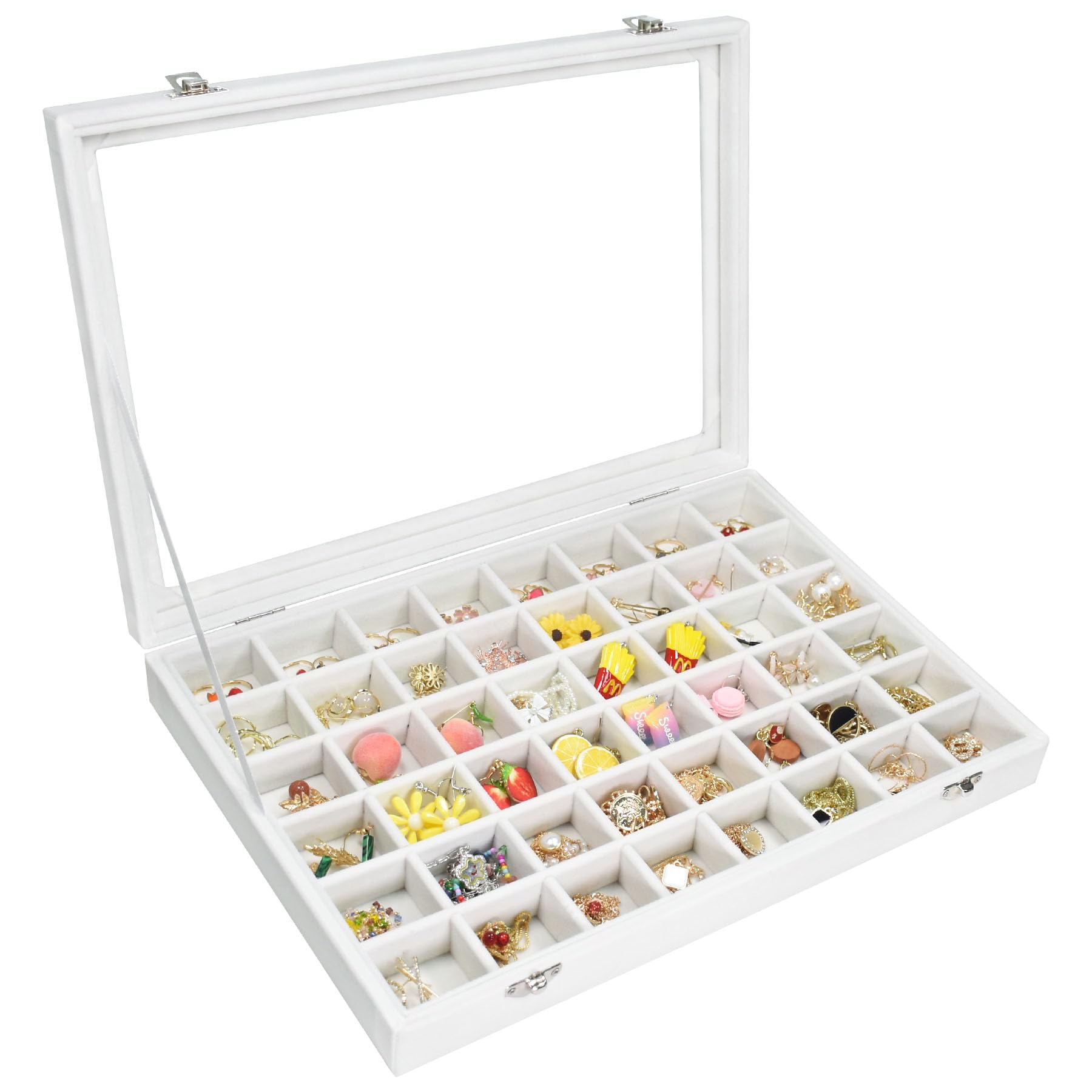 Amazon.com: Vicoter Velvet Jewelry Tray 48 Compartments Jewelry Display ...