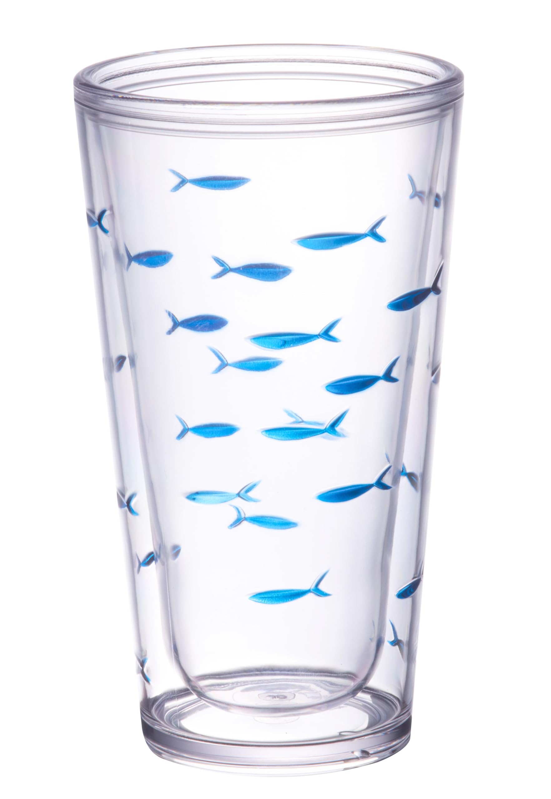 Amazon.com | KLIFA- CHARLESTON- 20 oz, Set of 4, Fish Plastic Insulated ...