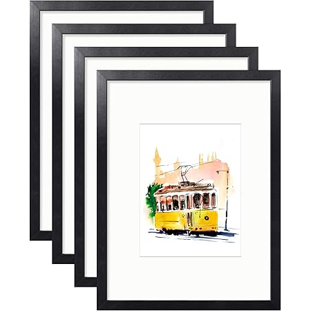 Amazon.com - 12x12 Black Picture Frame Set,Square Photo Frame with Mat ...