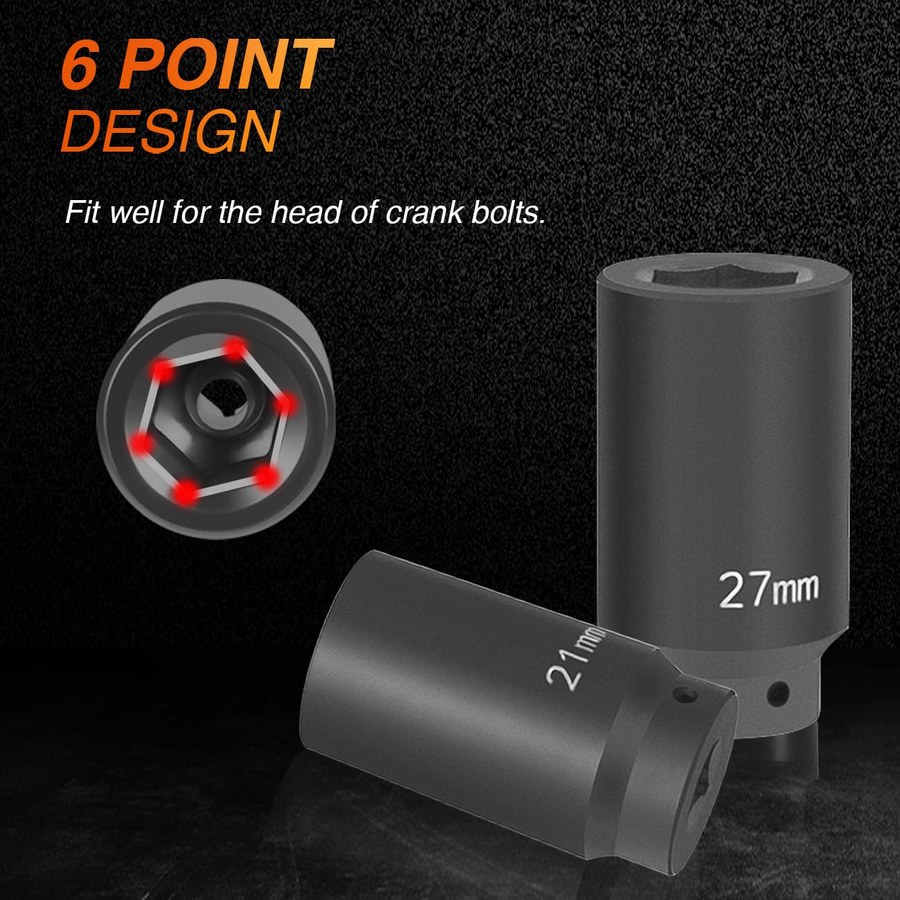 Snapklik.com : 6 Pack 1/2 Drive Crank Bolt Socket Set - 17MM, 19MM ...